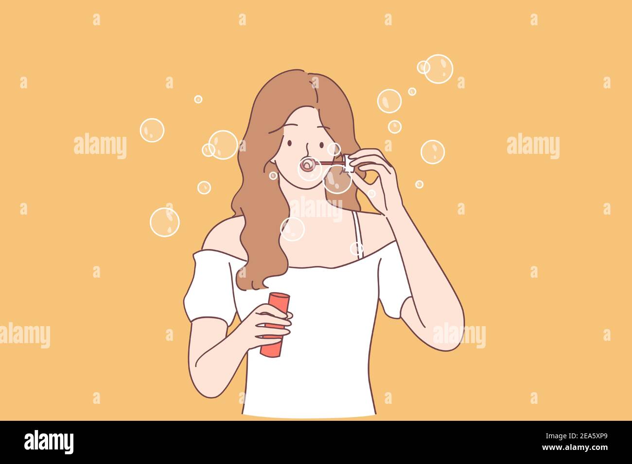 Having fun, summer, leisure concept. Positive young pretty girl ...