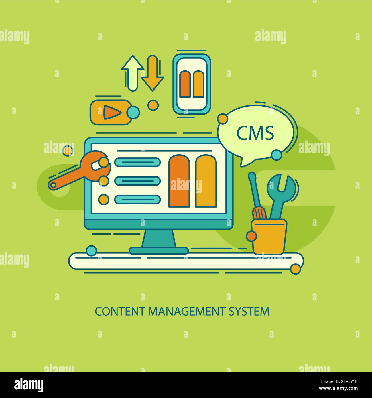 Content management system illustration Vector illustration Stock Vector ...