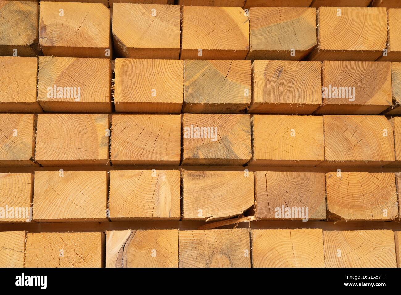 Stack of new wooden studs at the lumber yard Stock Photo - Alamy