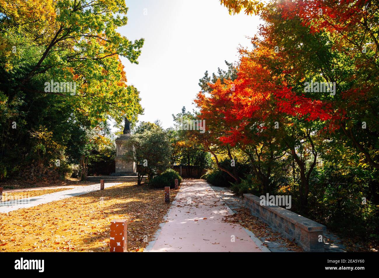 Miryang, Korea - November 8, 2020 : Yujeong Samyeongdang statue with ...