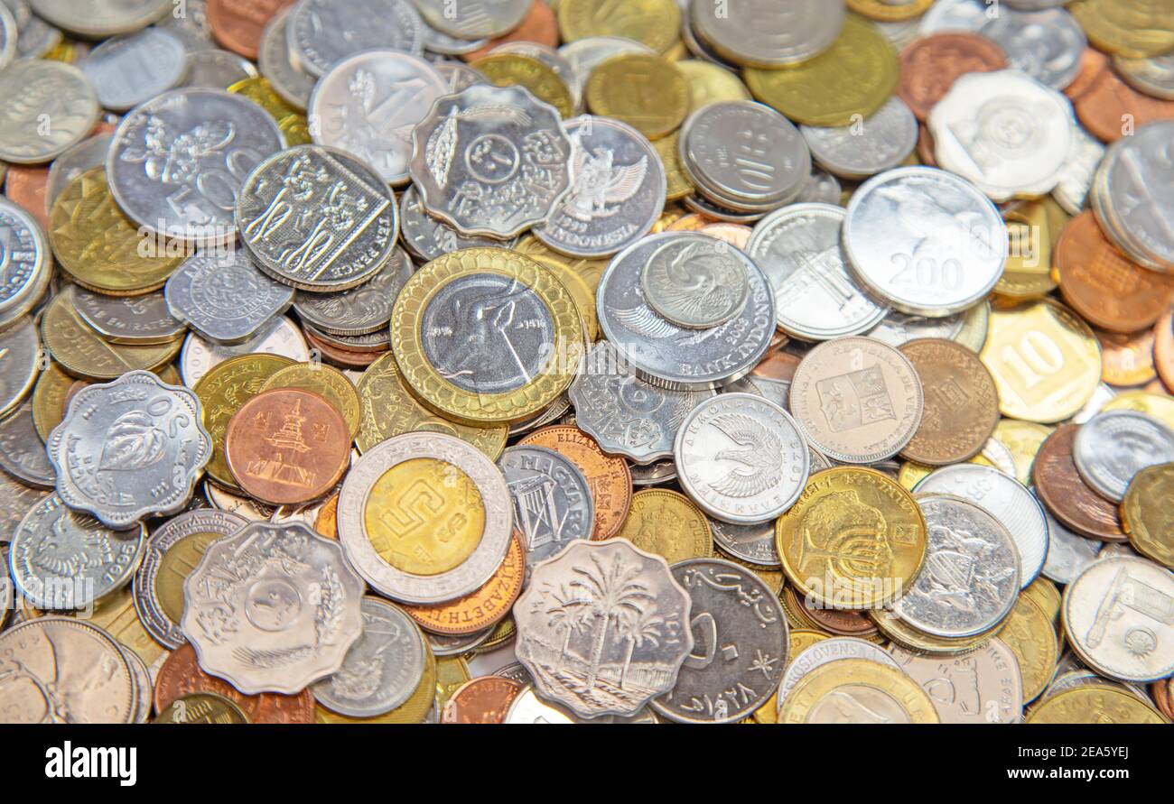 Collection of the old circulated coins, various countries and ...