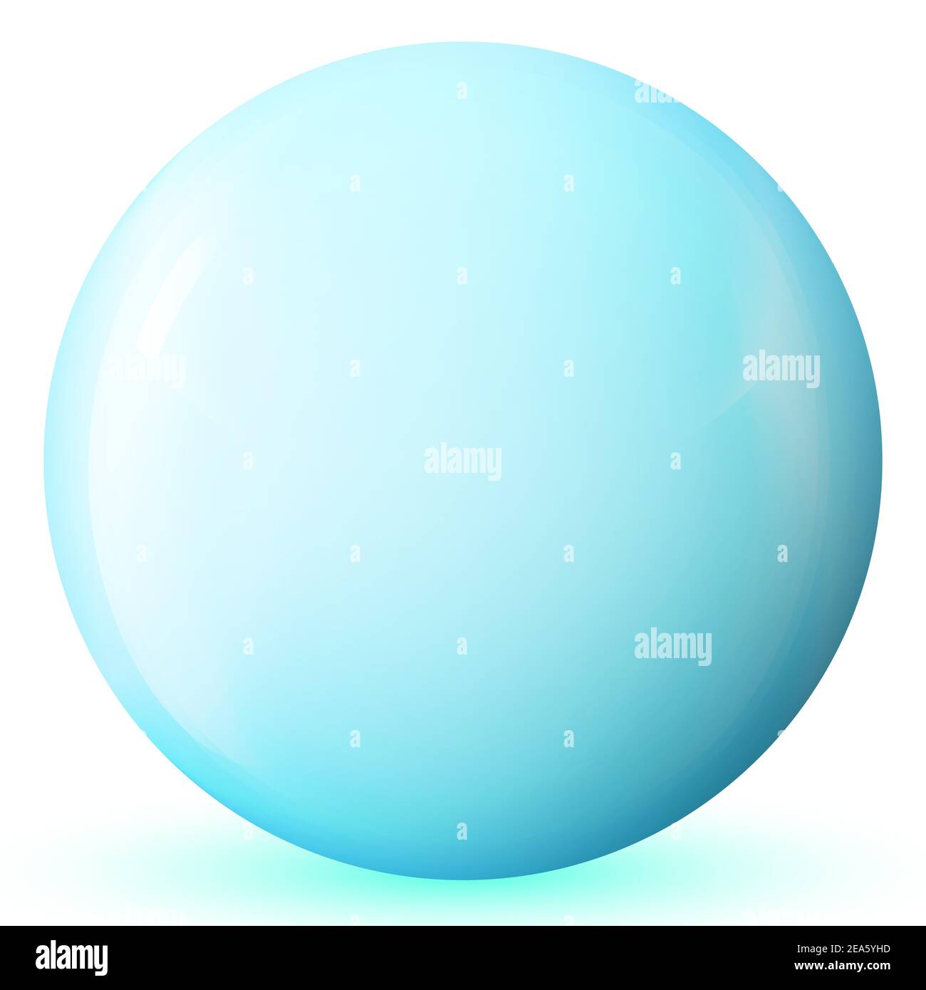 Glass blue ball or precious pearl. Glossy realistic ball, 3D abstract ...