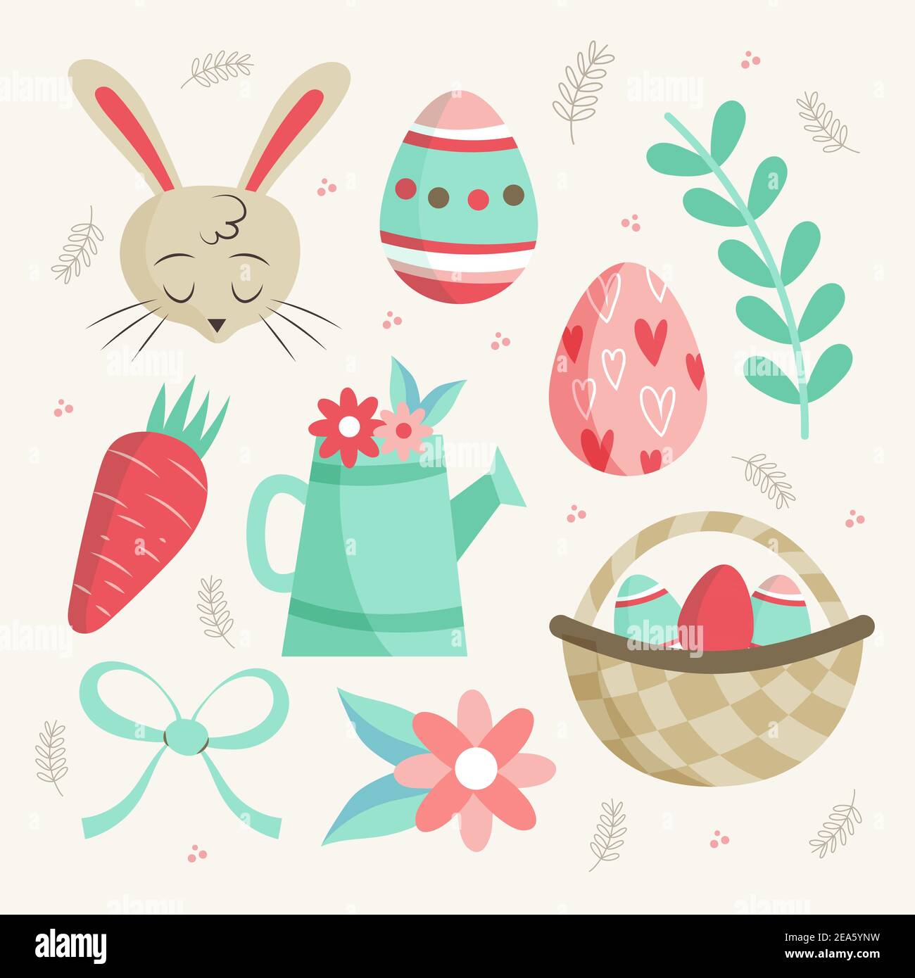 Flat easter element collection Vector illustration Stock Vector Image & Art - Alamy