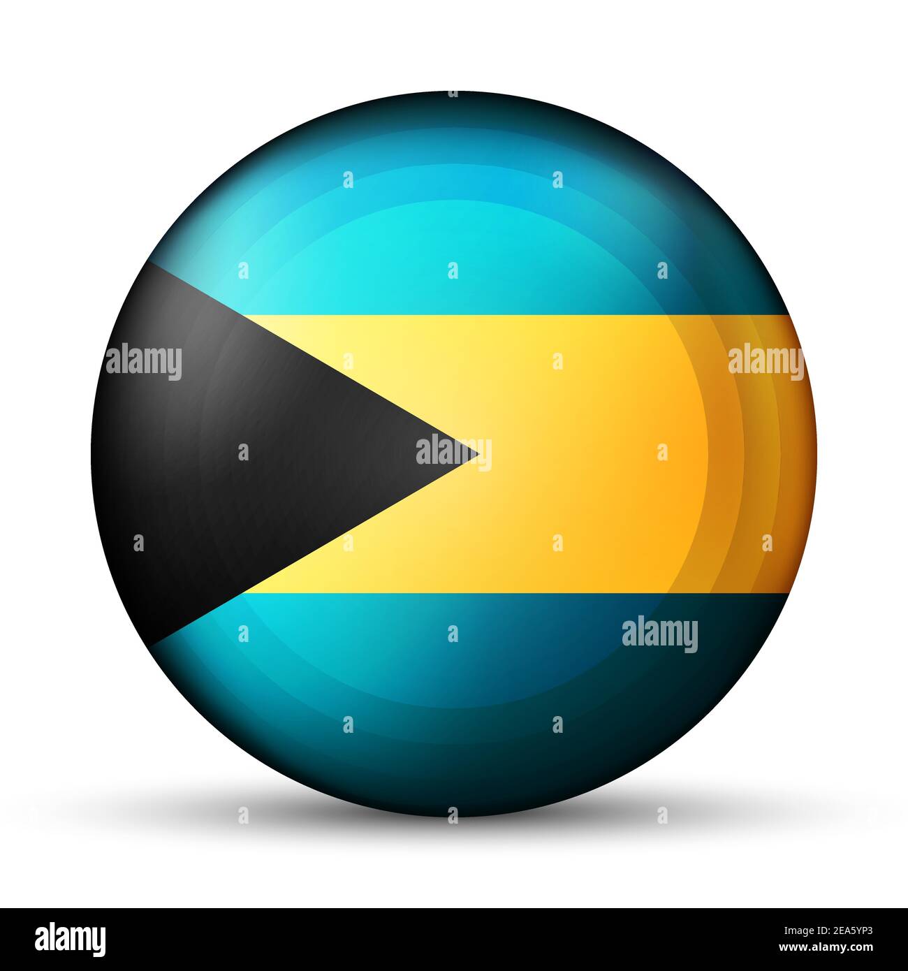 Glass light ball with flag of Bahamas. Round sphere, template icon ...