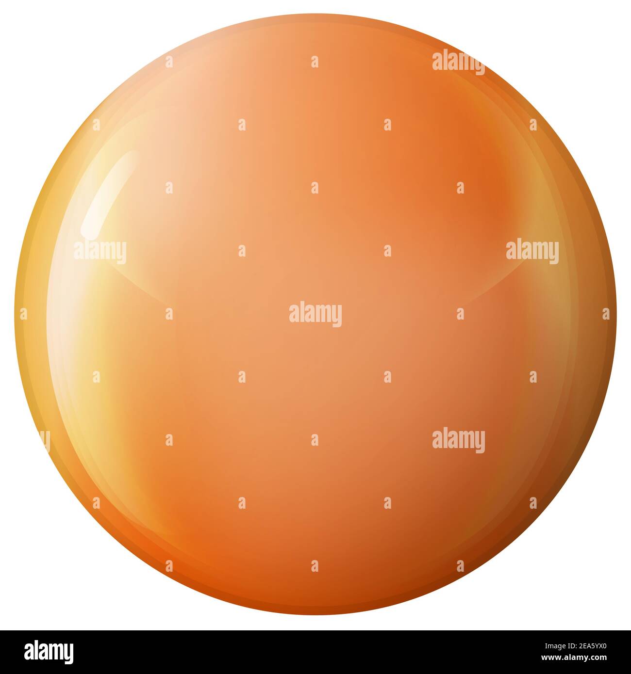 Glass orange ball or precious pearl. Glossy realistic ball, 3D abstract ...