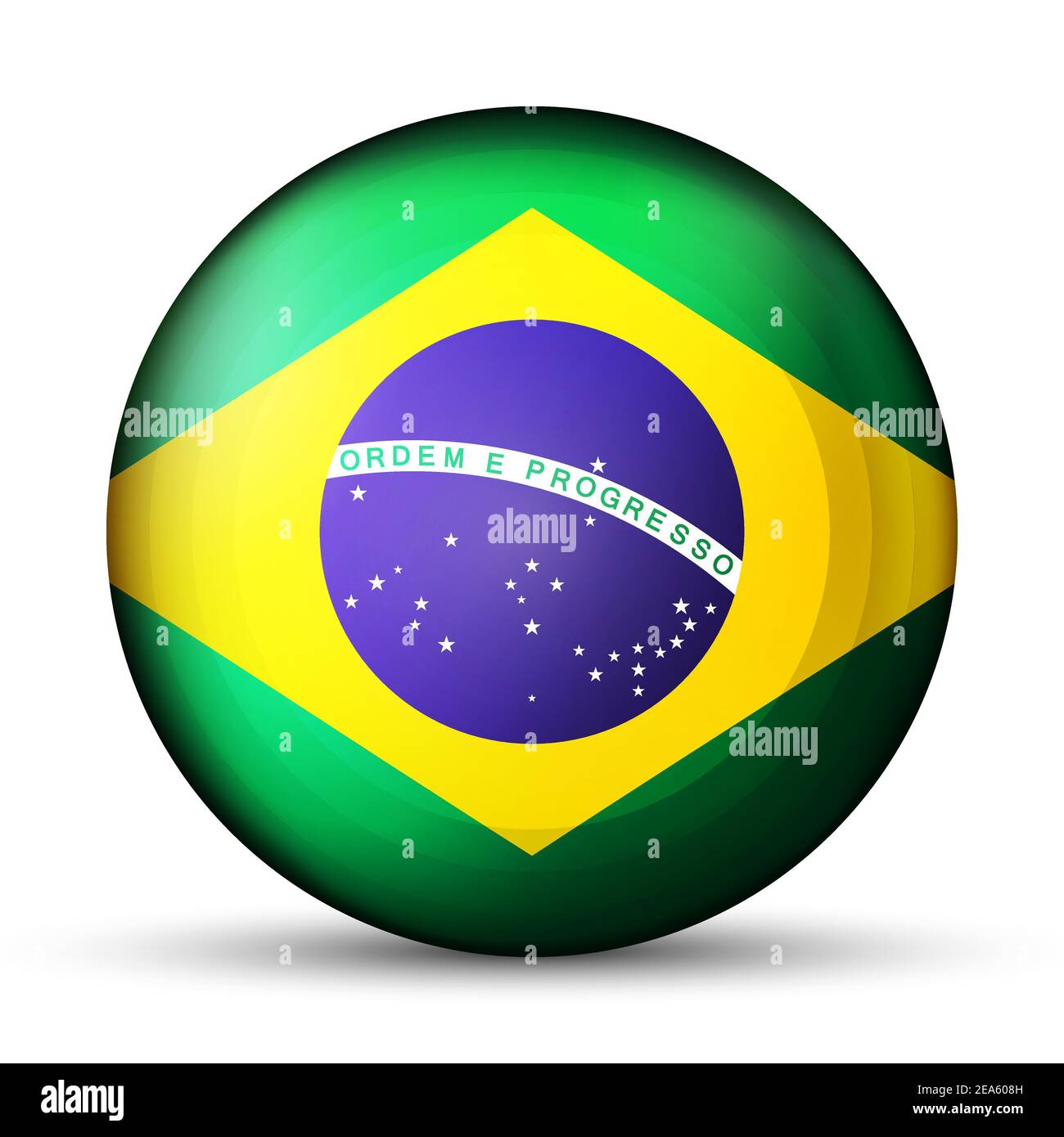 Flag brazil round glossy icon hi-res stock photography and images - Alamy