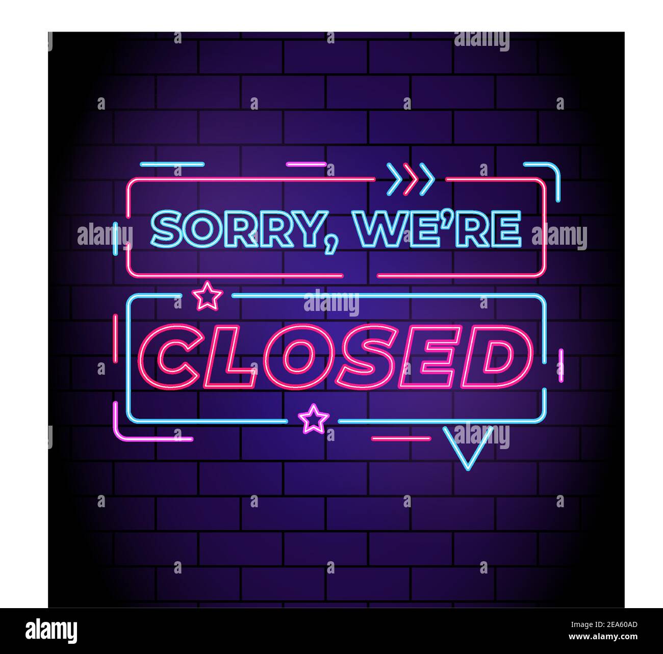 Sorry Were Closed Sign Neon