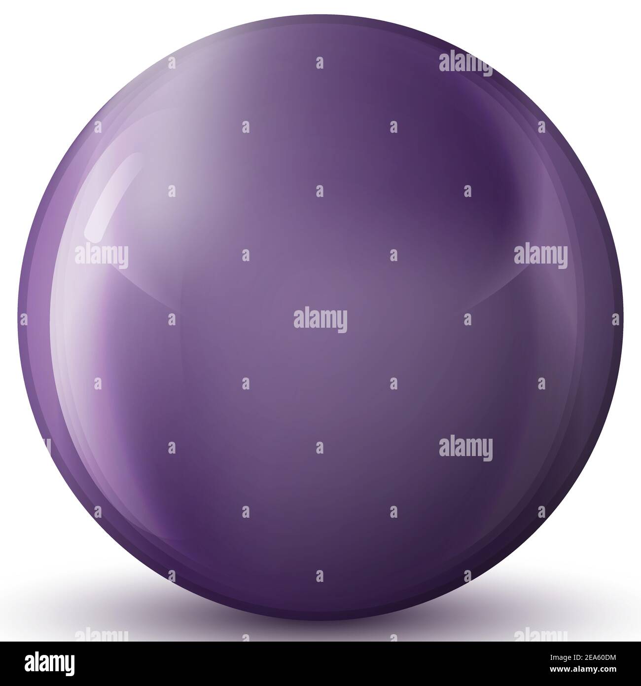Glass purple ball or precious pearl. Glossy realistic ball, 3D abstract ...