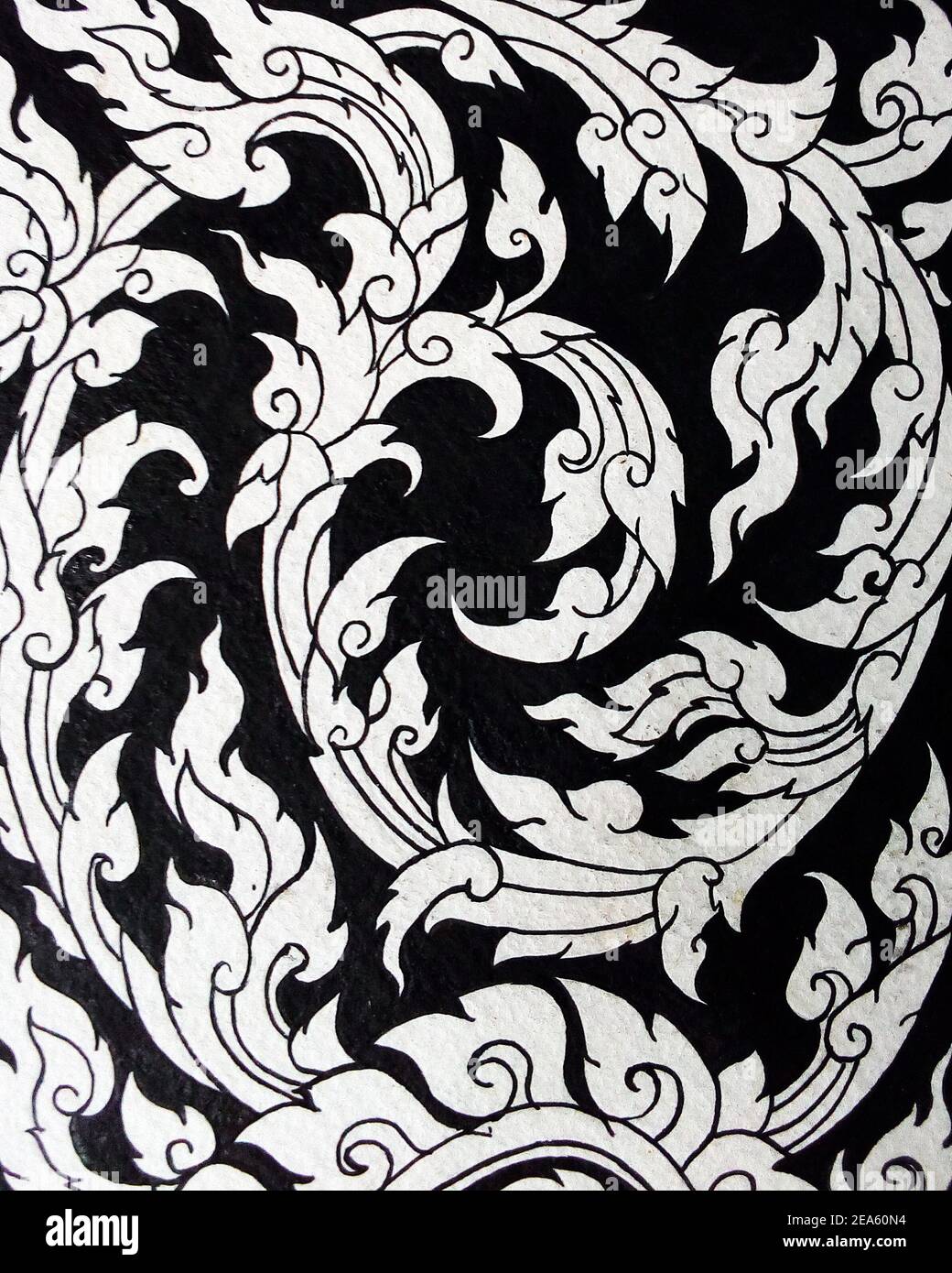 Art ,drawing ,Thai pattern, Ancient, Thai land Stock Photo - Alamy