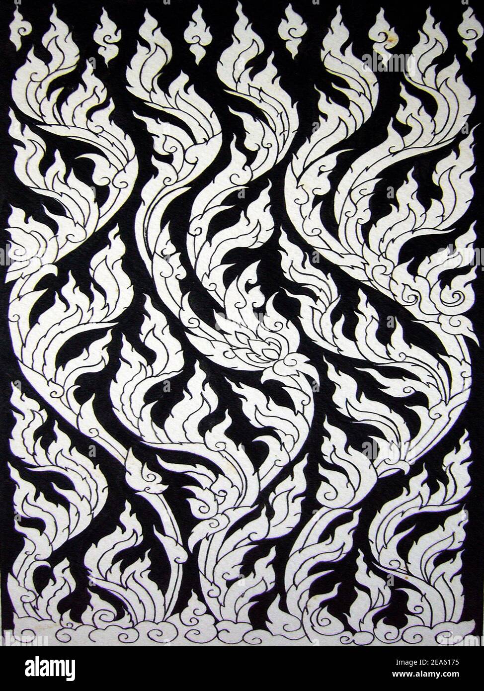 Art drawing Thai pattern, Ancient, Thailand Stock Photo - Alamy