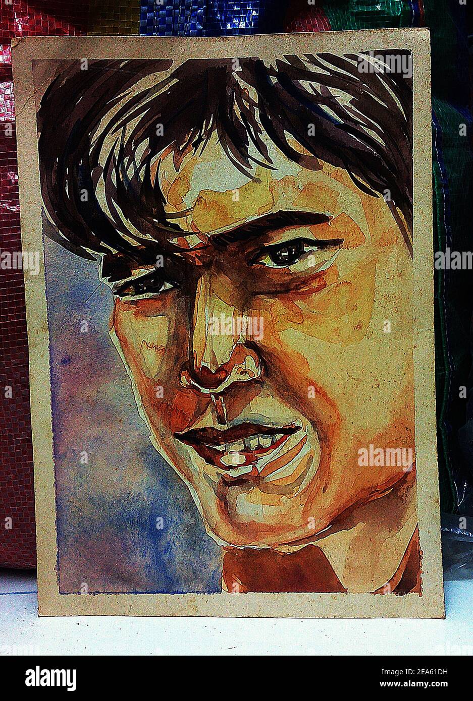 Watercolor Face Man