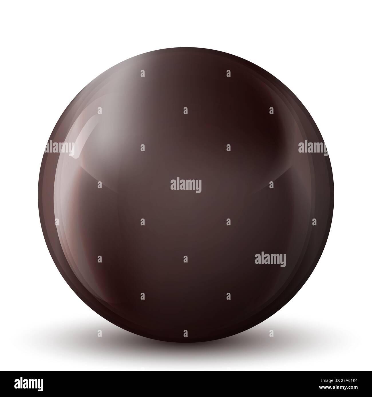 Glass brown ball or precious pearl. Glossy realistic ball, 3D abstract ...