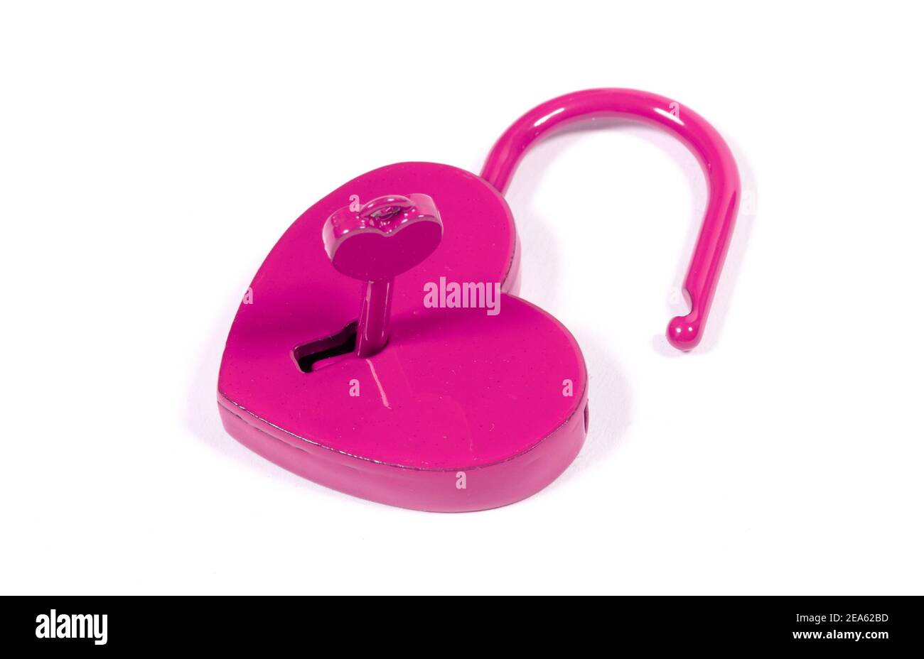 Pink lock white heart hi-res stock photography and images - Alamy
