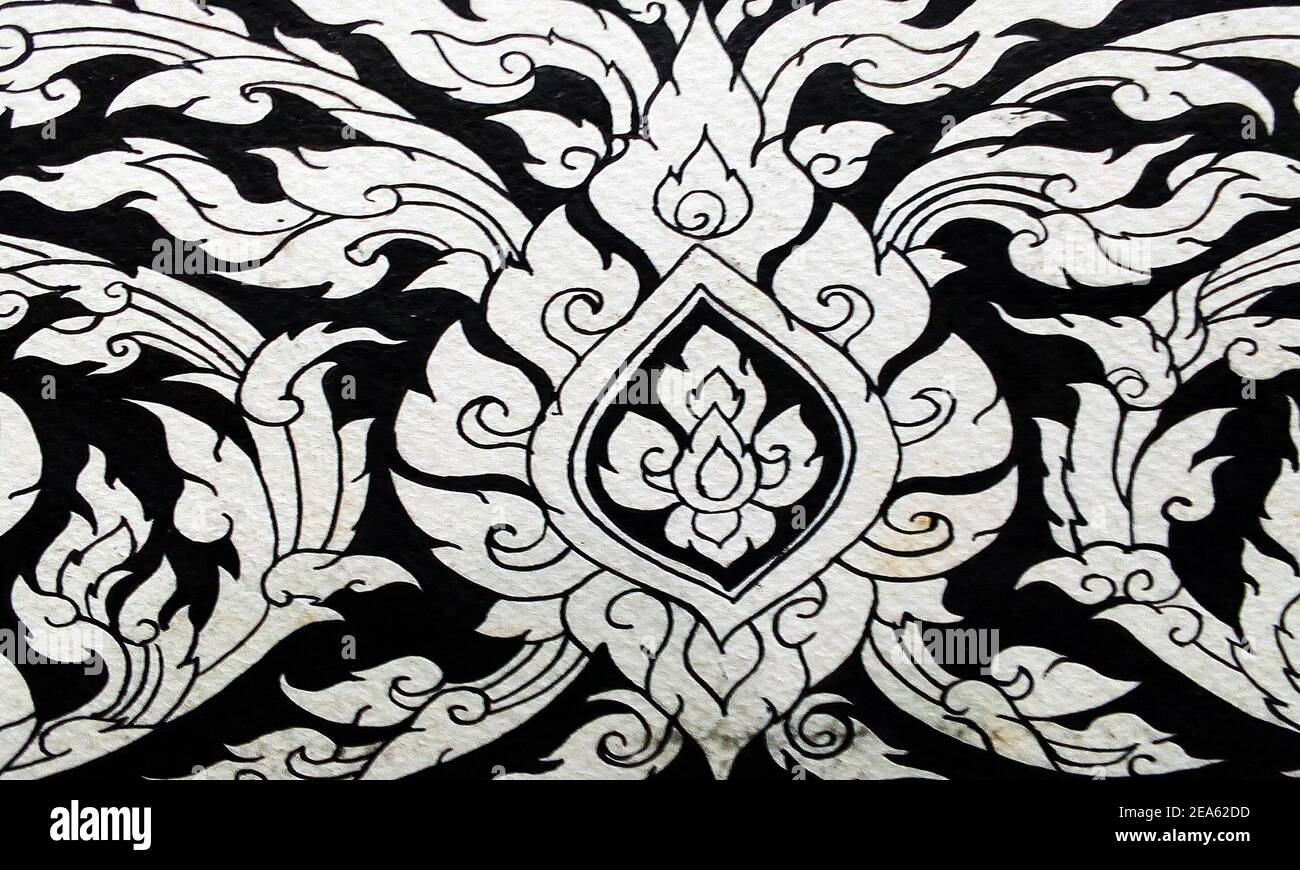 Art ,drawing ,Thai pattern, Ancient, Thai land Stock Photo - Alamy