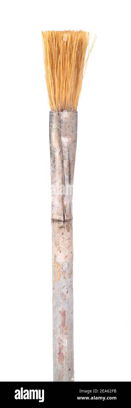 Small old paintbrush isolated on white background Stock Photo - Alamy