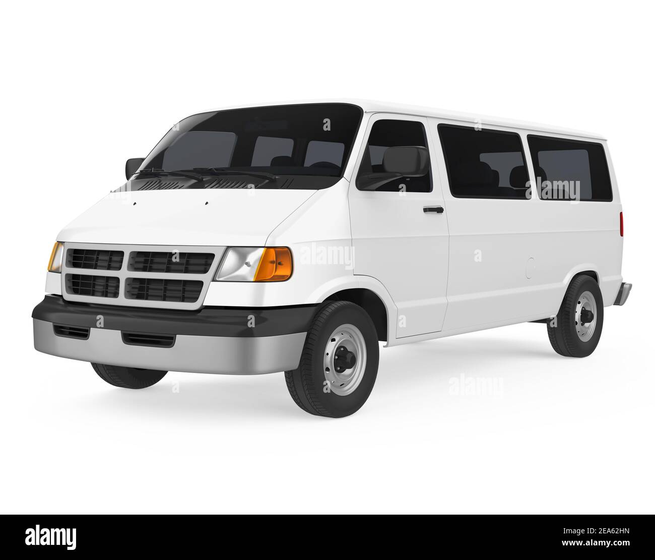White Minibus Isolated Stock Photo - Alamy