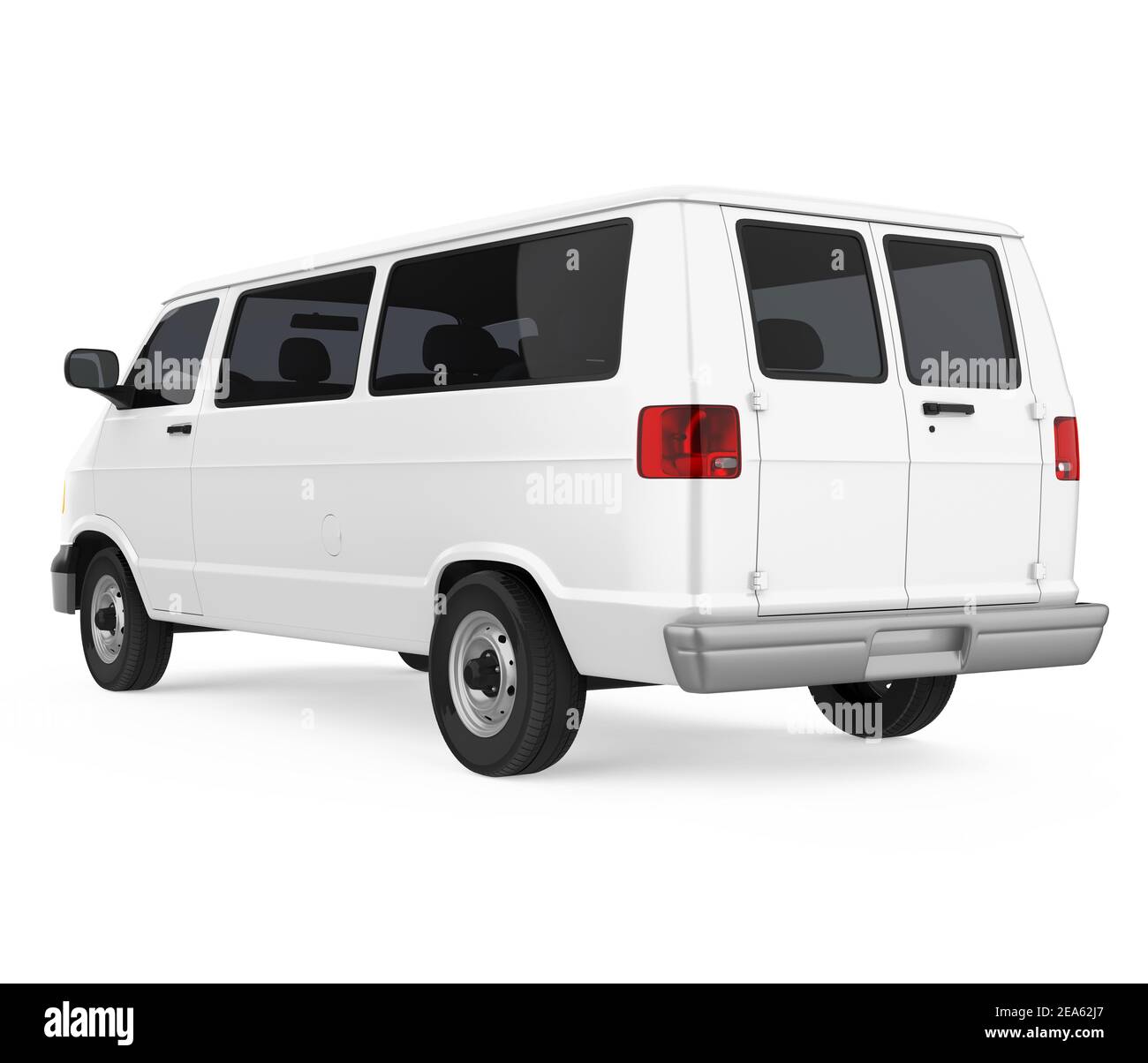 White Minibus Isolated Stock Photo - Alamy
