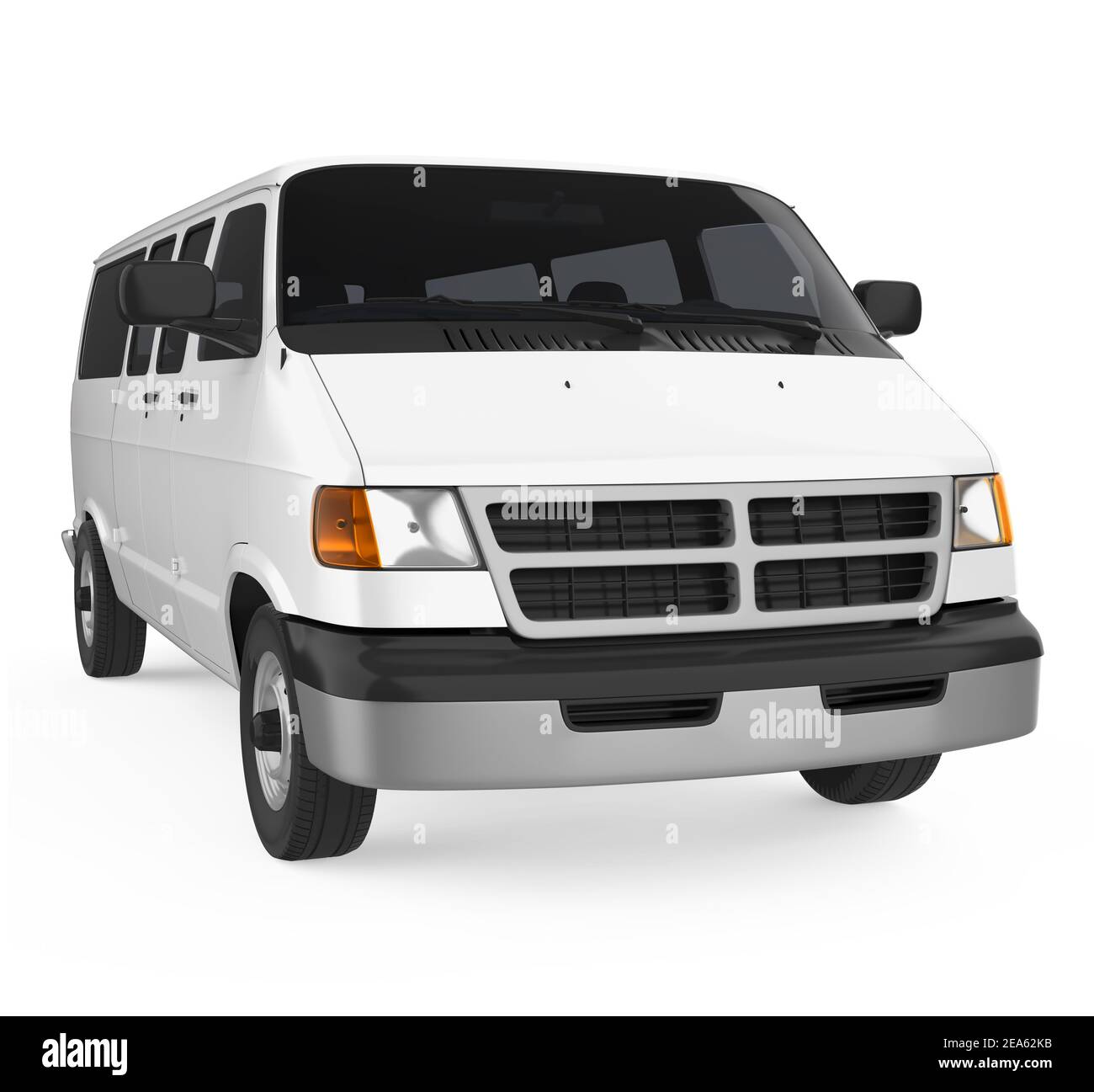 White Minibus Isolated Stock Photo - Alamy