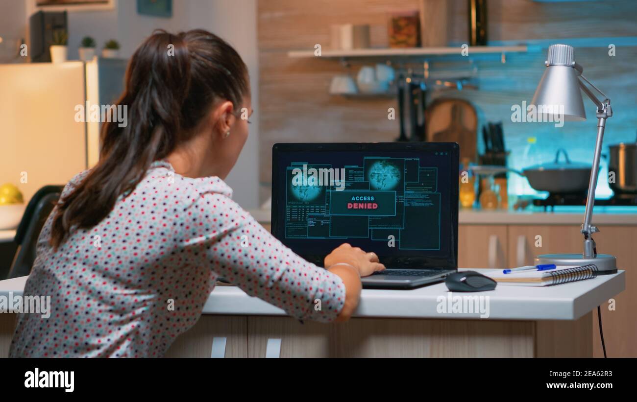 Female computer hacker sitting laptop hi-res stock photography and ...