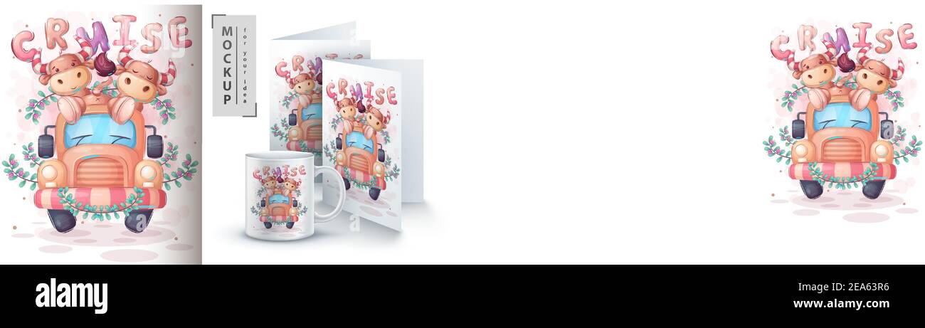 Travel cow poster and merchandising Stock Vector Image & Art - Alamy