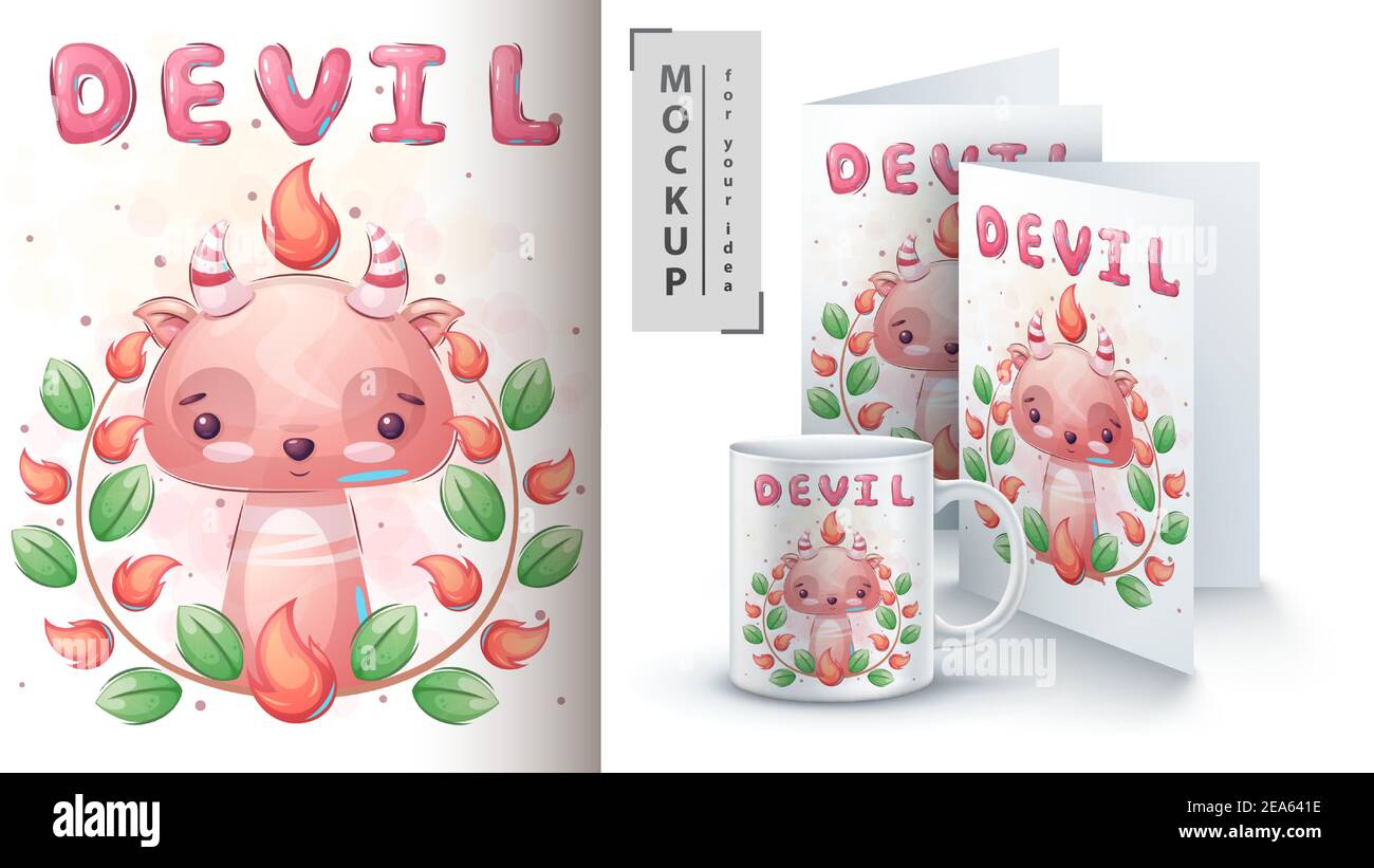 Devil in flower poster and merchandising Stock Vector Image & Art - Alamy