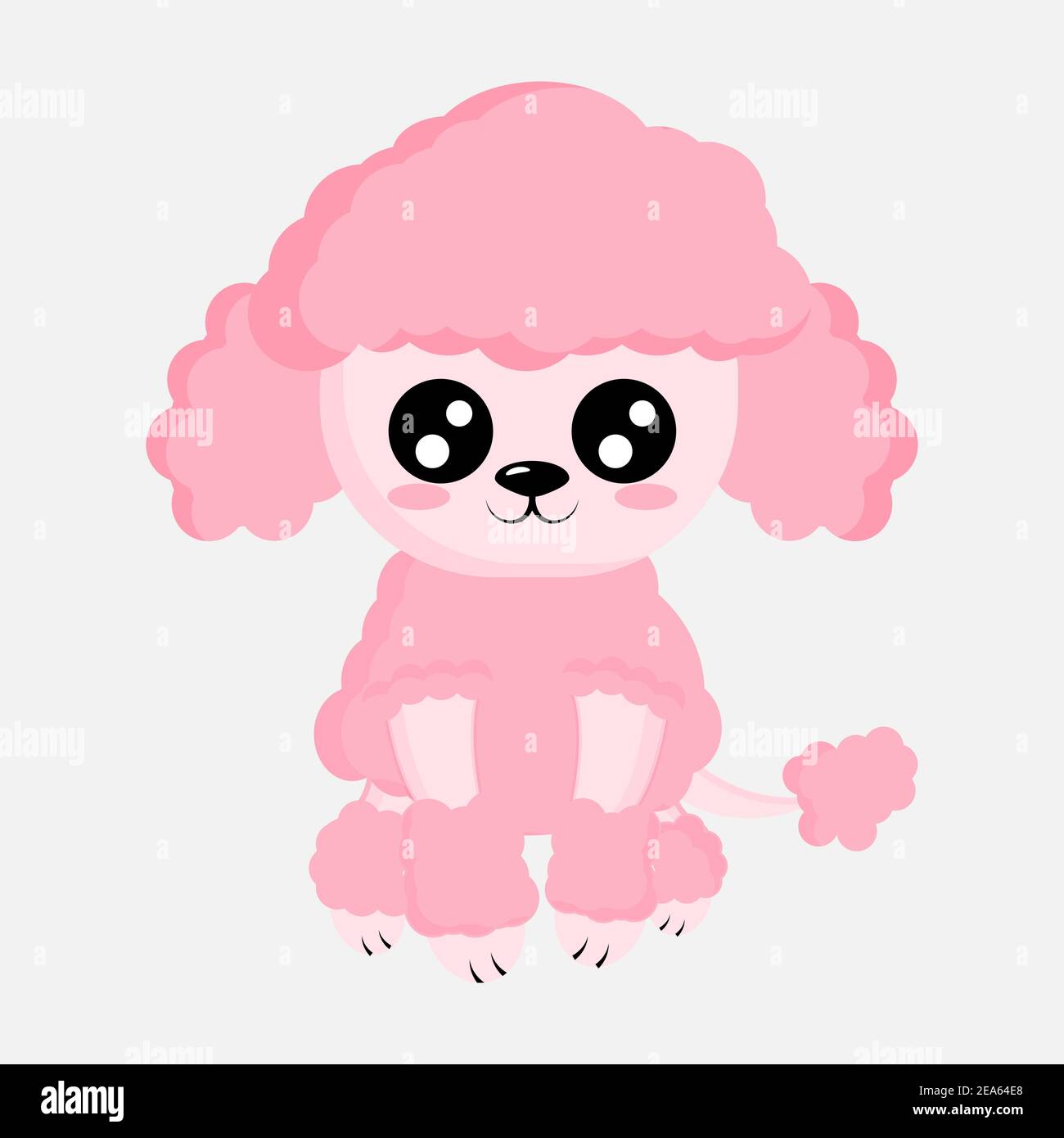 Cartoon pink poodle. Vector Illustration isolated on white background ...