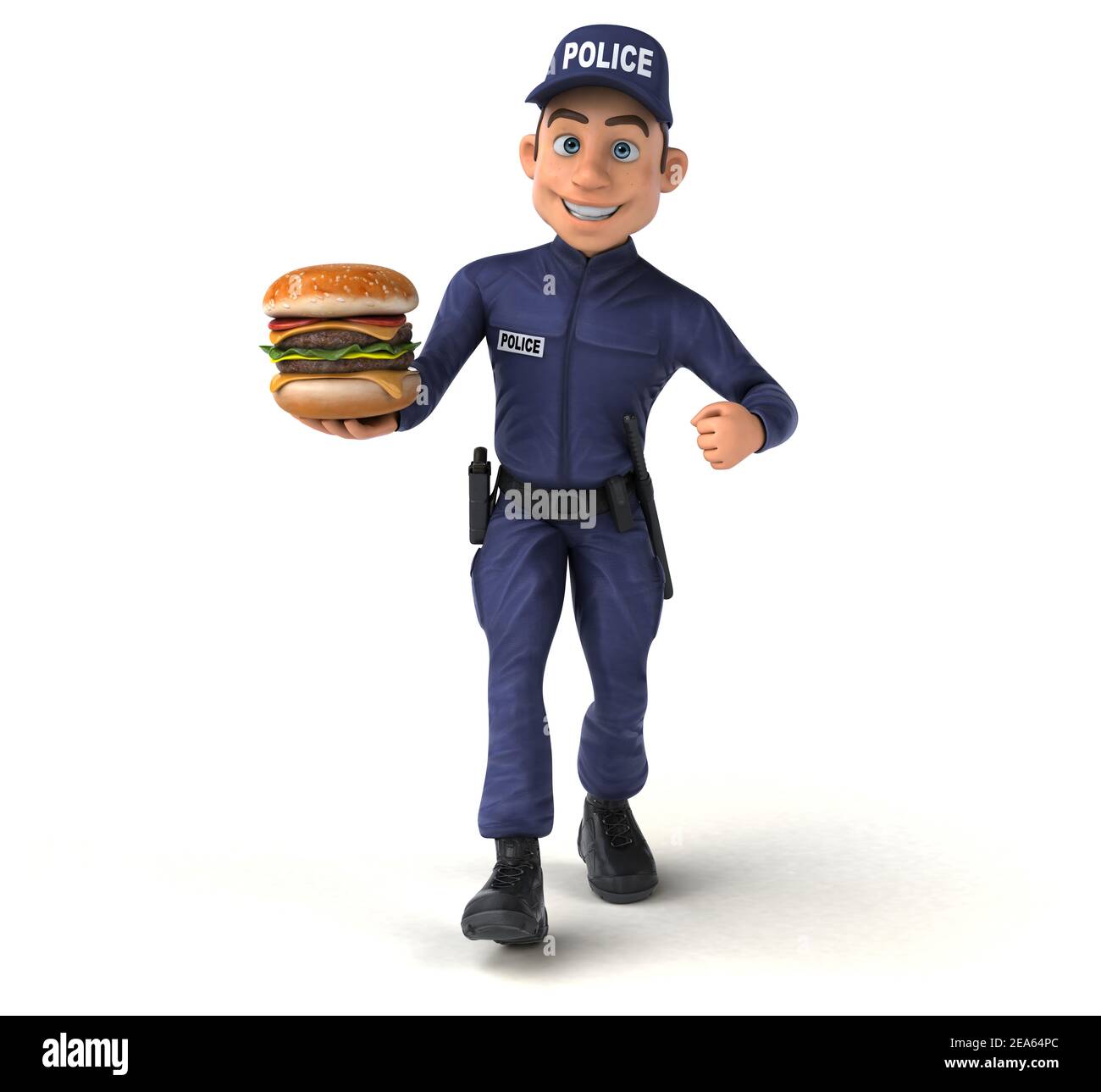 Fun 3D illustration of a cartoon Police Officer Stock Photo - Alamy