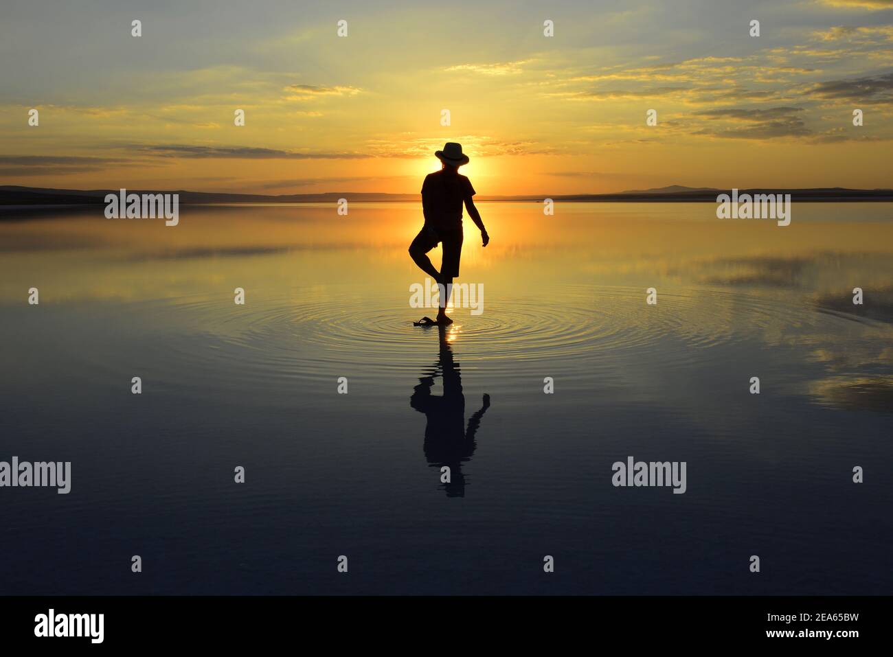 sunset meditation and reflection Stock Photo - Alamy