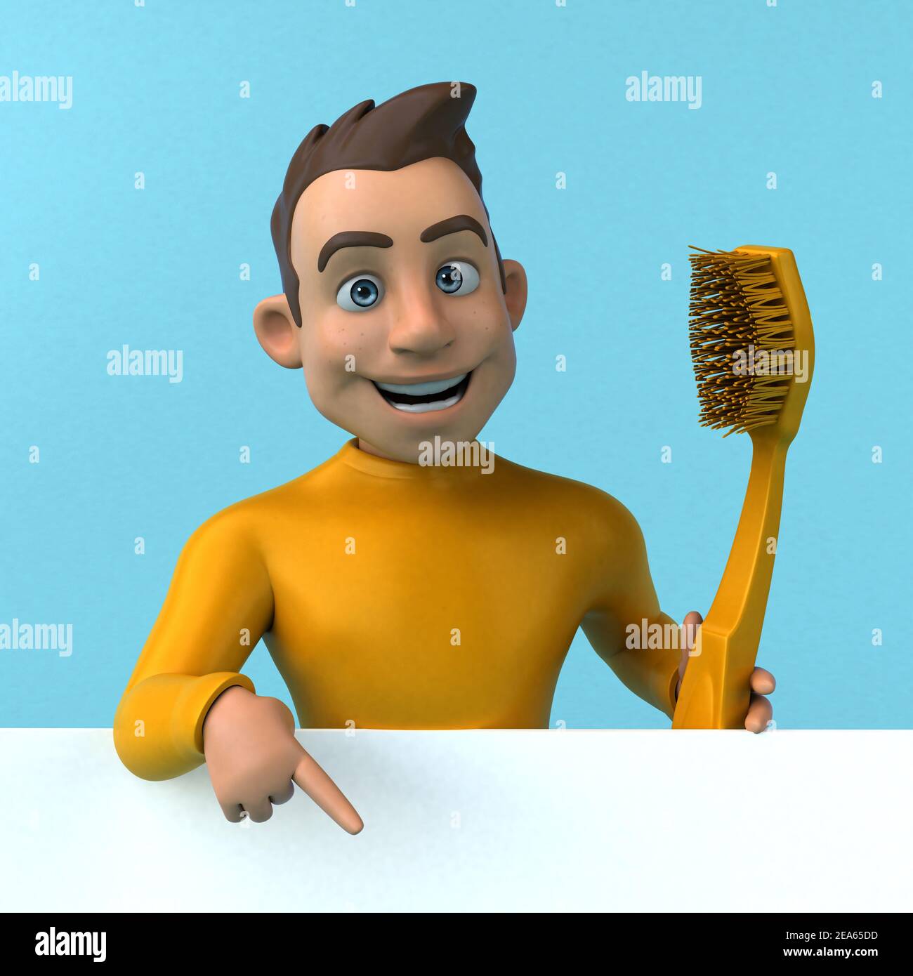 Fun 3D cartoon yellow character Stock Photo - Alamy