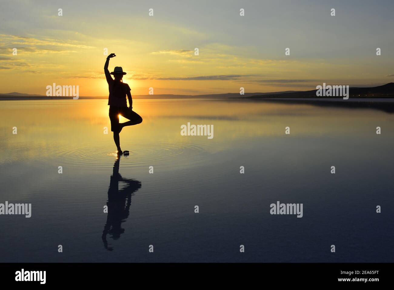 sunset meditation and reflection Stock Photo - Alamy