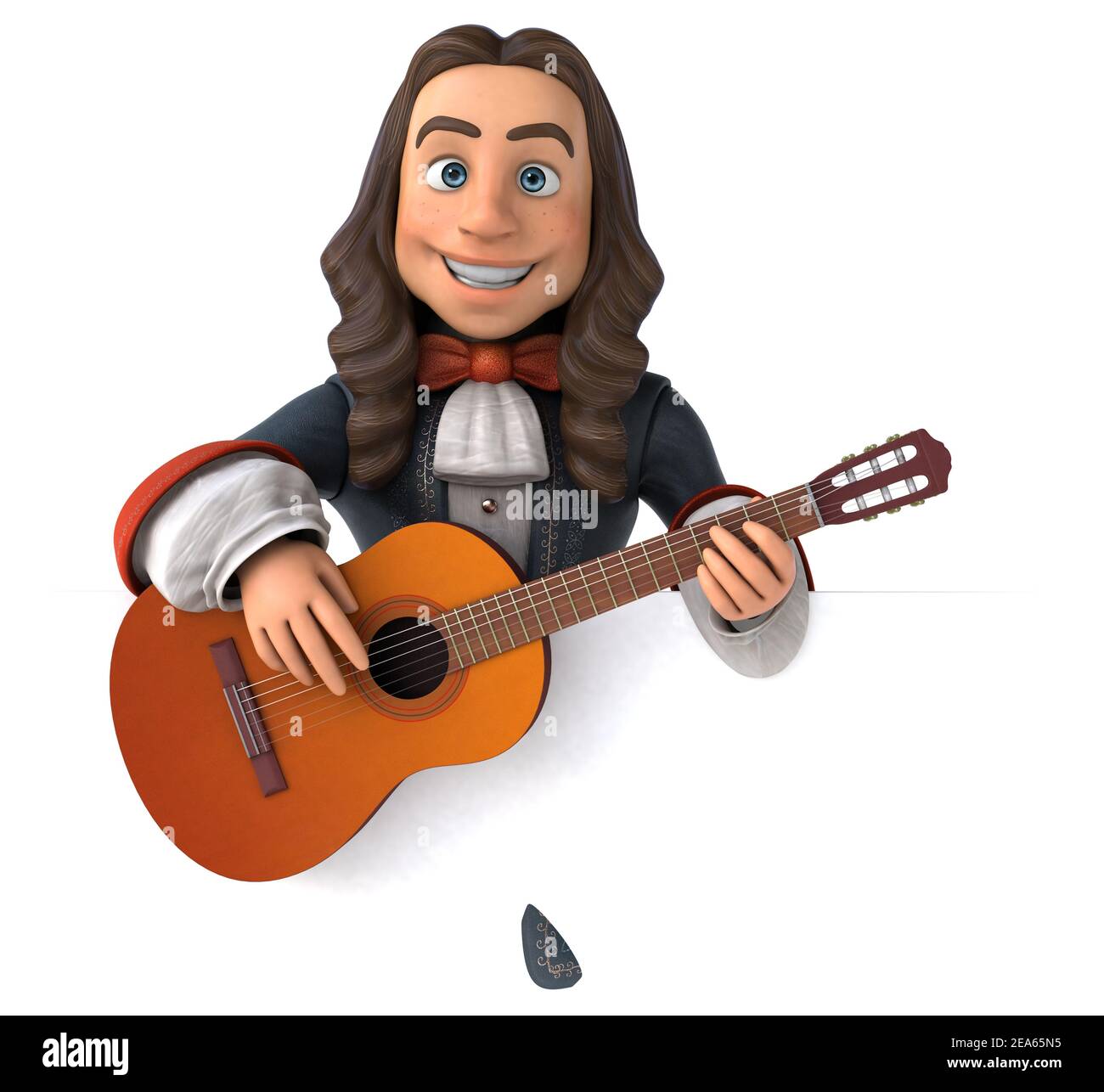 3D Illustration of a cartoon man in historical baroque costume Stock ...