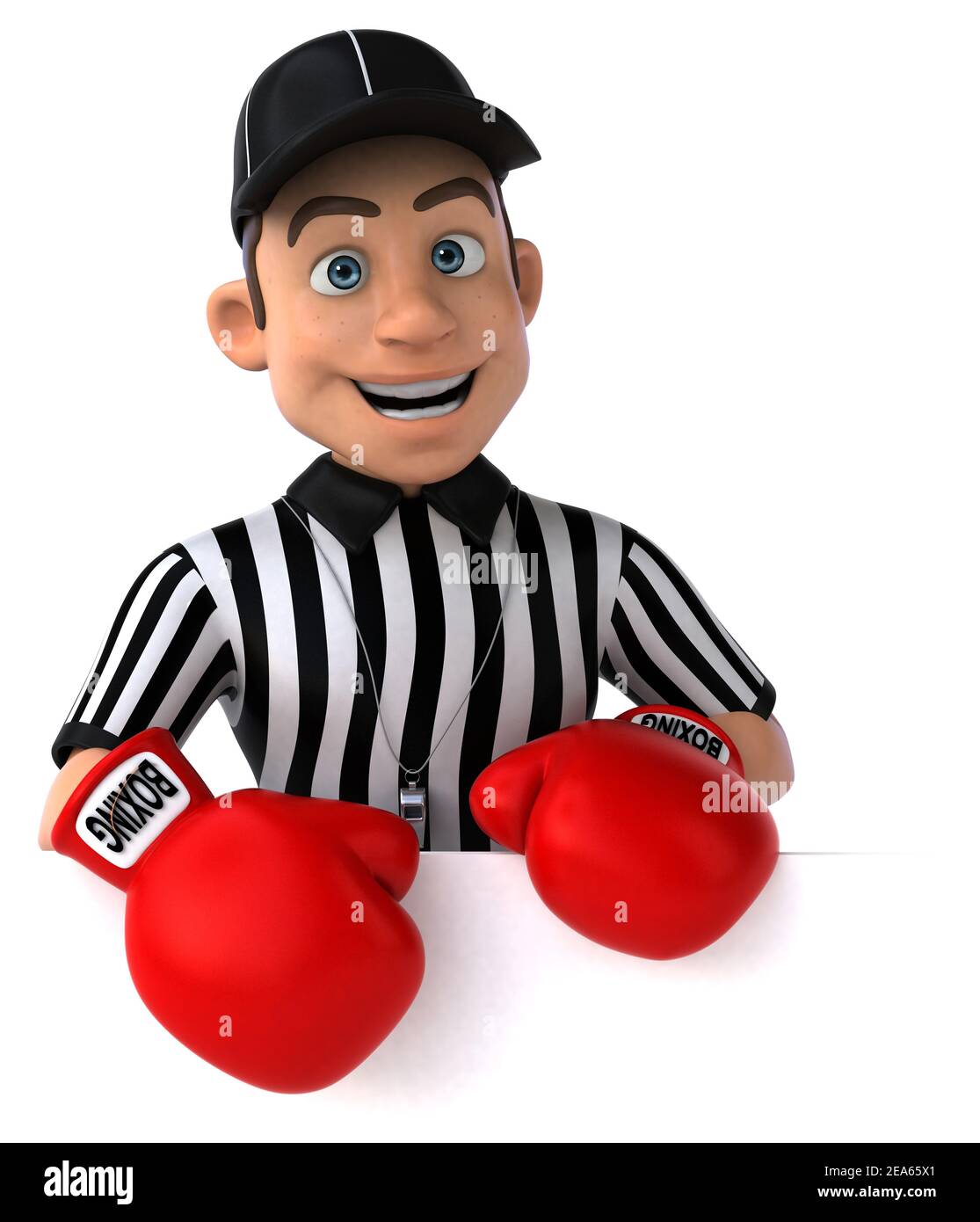Fun 3D Illustration of an american Referee boxing Stock Photo - Alamy