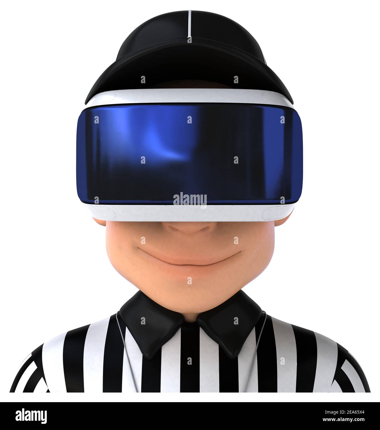 Fun 3D Illustration of a referee with a VR Helmet Stock Photo - Alamy