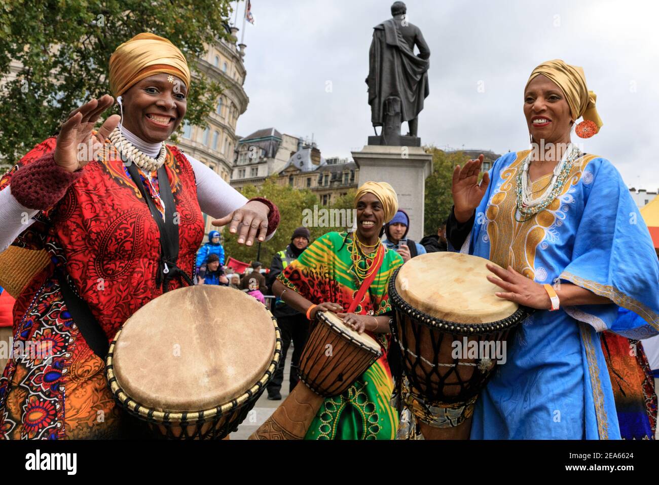 African dancers in colourful costumes perform at 'Africa on the Square ...