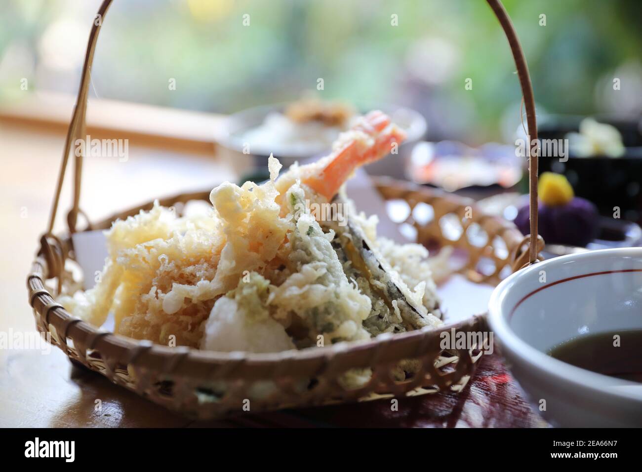 Tempura Fried shrimp Japanese food on wood background Stock Photo - Alamy