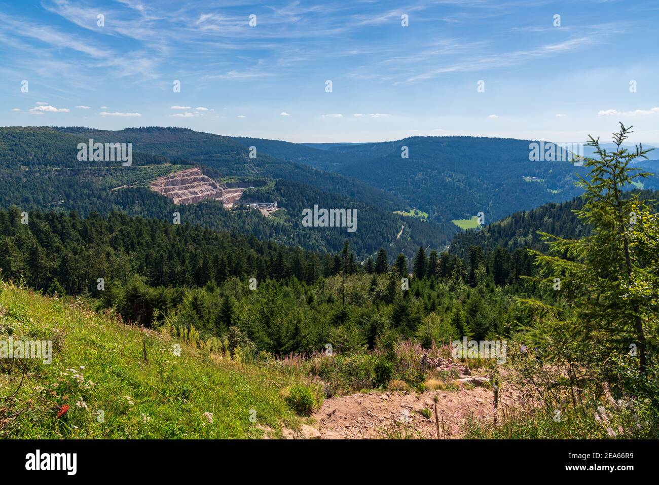 View over the landscape of the northern Black Forest near Seebach and ...