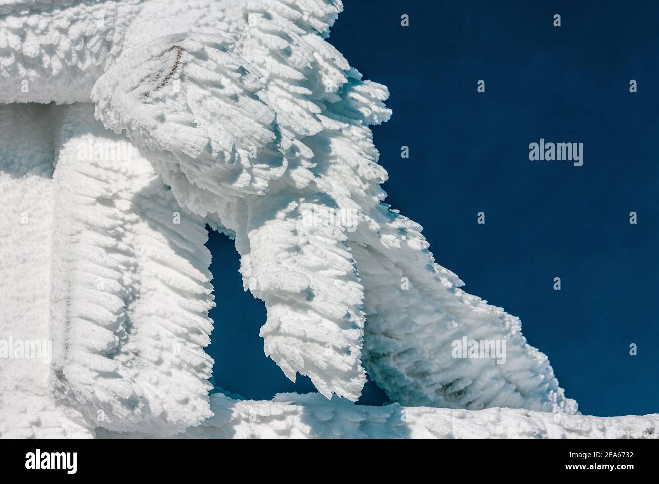 snowy and icy house facade Stock Photo - Alamy