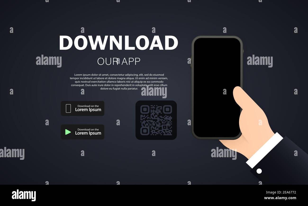 Download our new mobile app illustration. Vector on isolated background ...