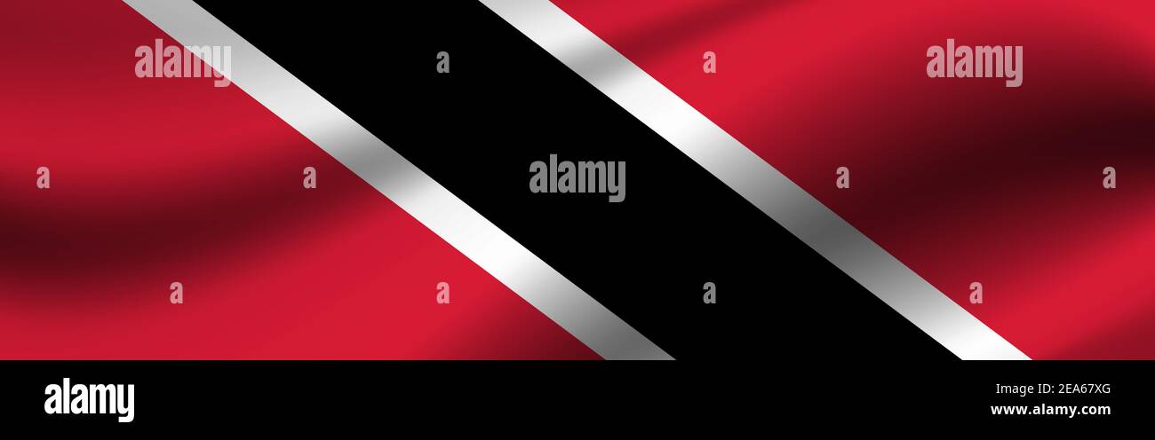 Banner with the flag of Trinidad and Tobago. Fabric texture of the flag ...