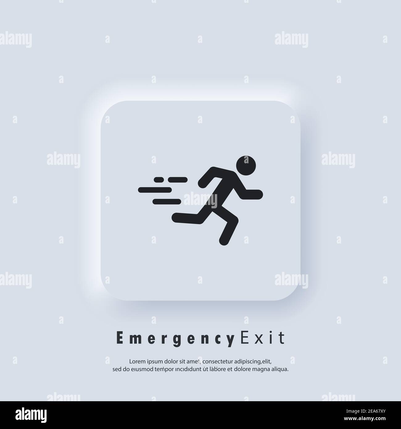 Emergency exit icon. Fire door, safe way, escape. Fire exit. Vector ...