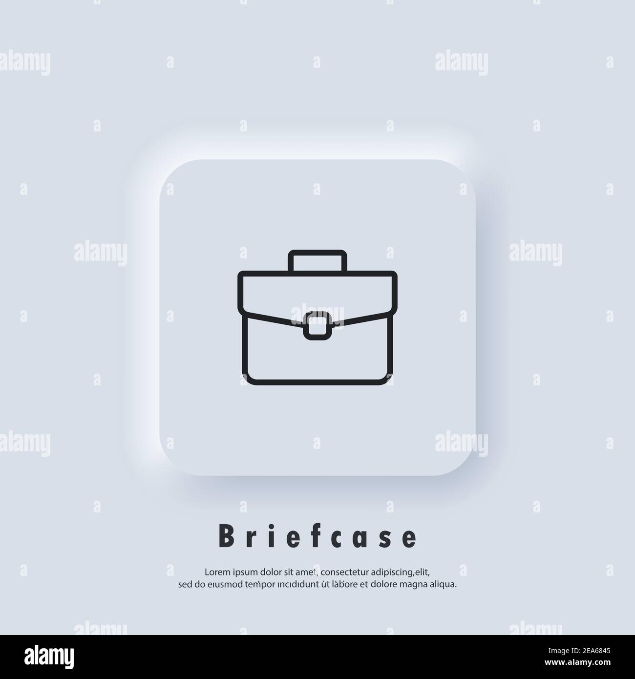 Briefcase icon. Case symbol. Portfolio. Vector. Neumorphic UI UX white ...