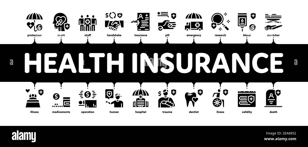 Health Insurance Care Minimal Infographic Banner Vector Stock Vector ...