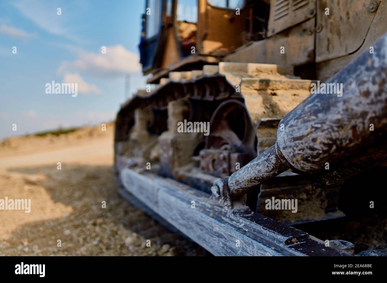 excavator excavates the ground gravel industrial machine sand limestone ...