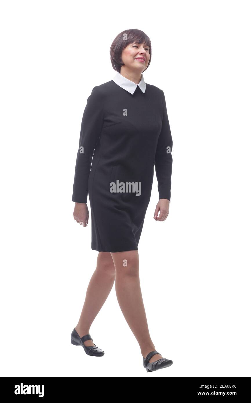in full growth. confident business woman striding forward Stock Photo ...