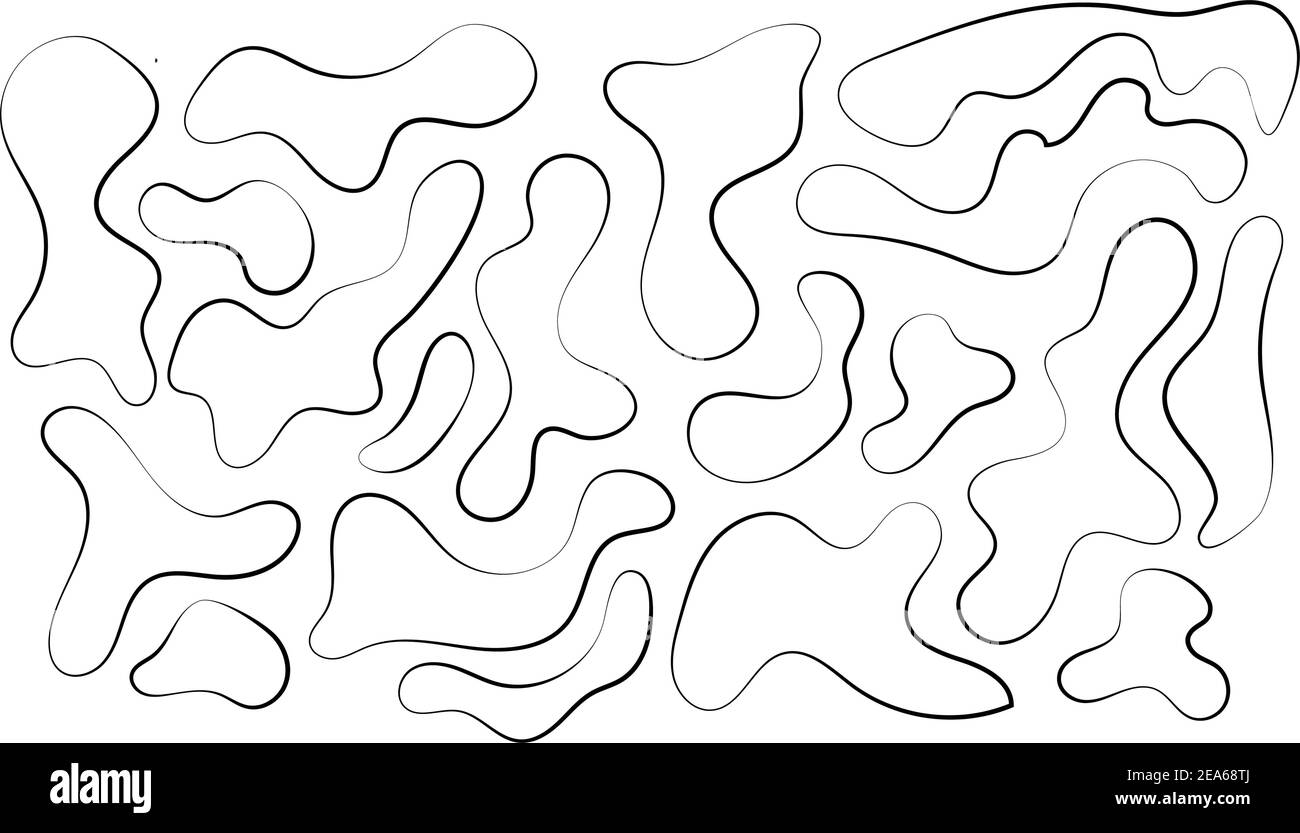 Irregular blob, set of abstract organic shapes. Abstract irregular ...