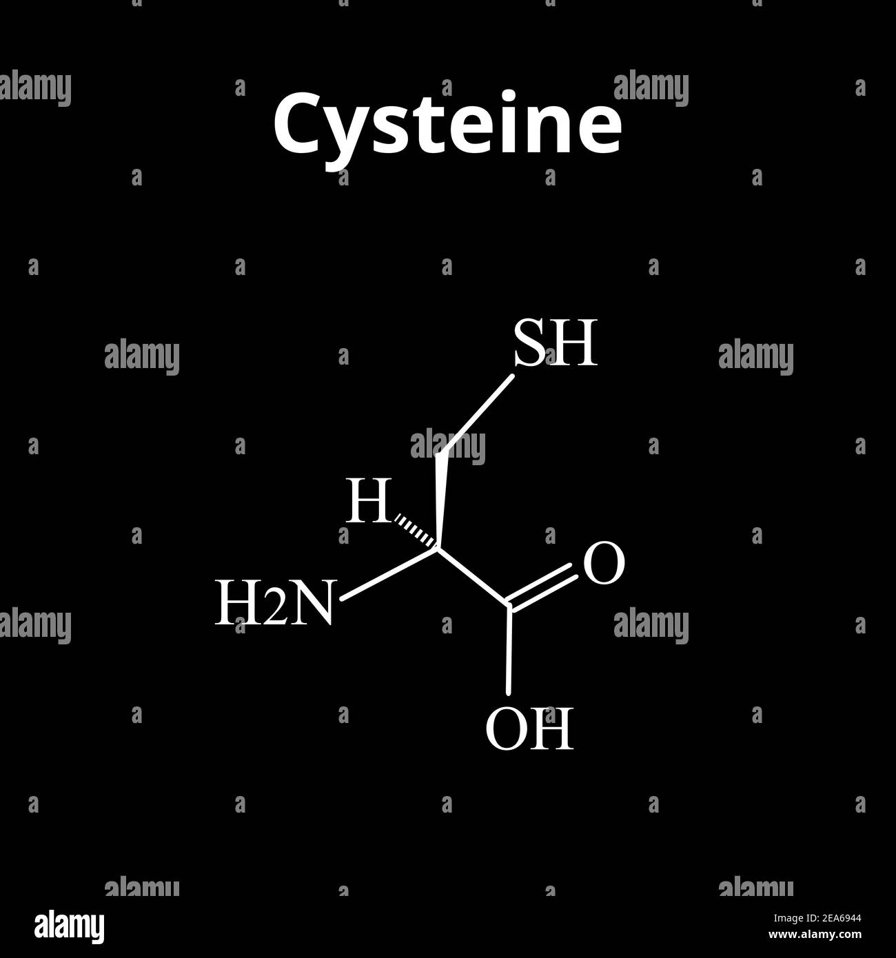 The amino acid Cysteine. Chemical molecular formula Cysteine amino acid ...