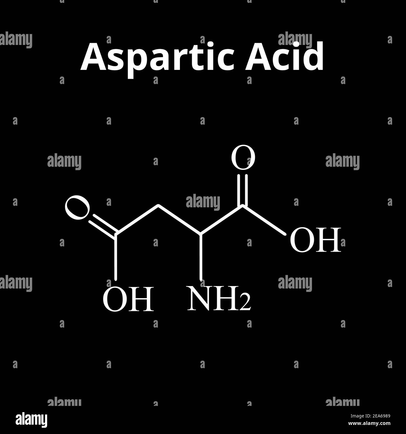 Aspartic acid is an amino acid. Chemical molecular formula Aspartic ...