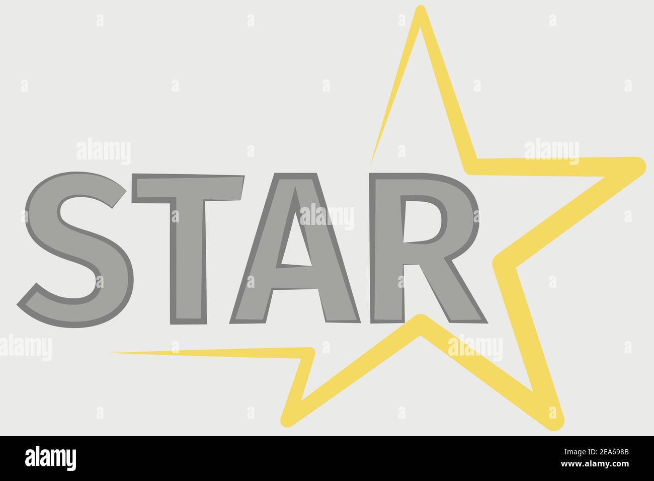 Star word, symbol. Vector stars with an inscription. Simple ...