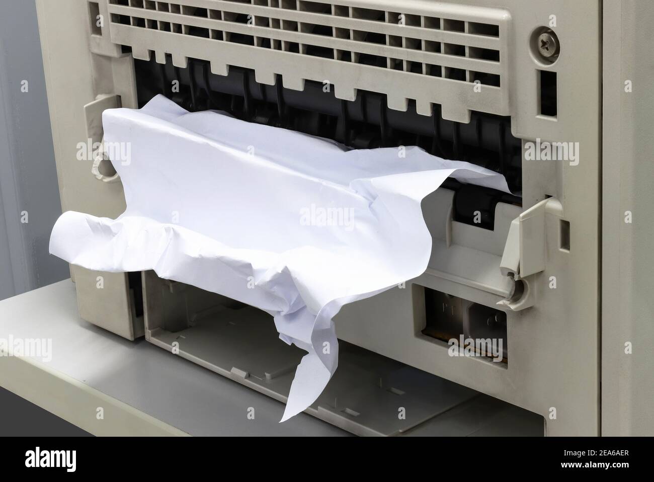 Paper Stuck, Paper Jam In Printer At Office Stock Photo - Alamy