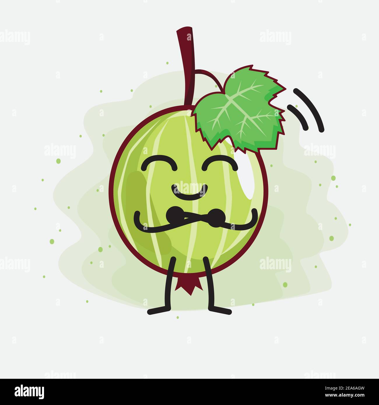 An illustration of Cute Gooseberry Fruit Mascot Character Stock Vector ...